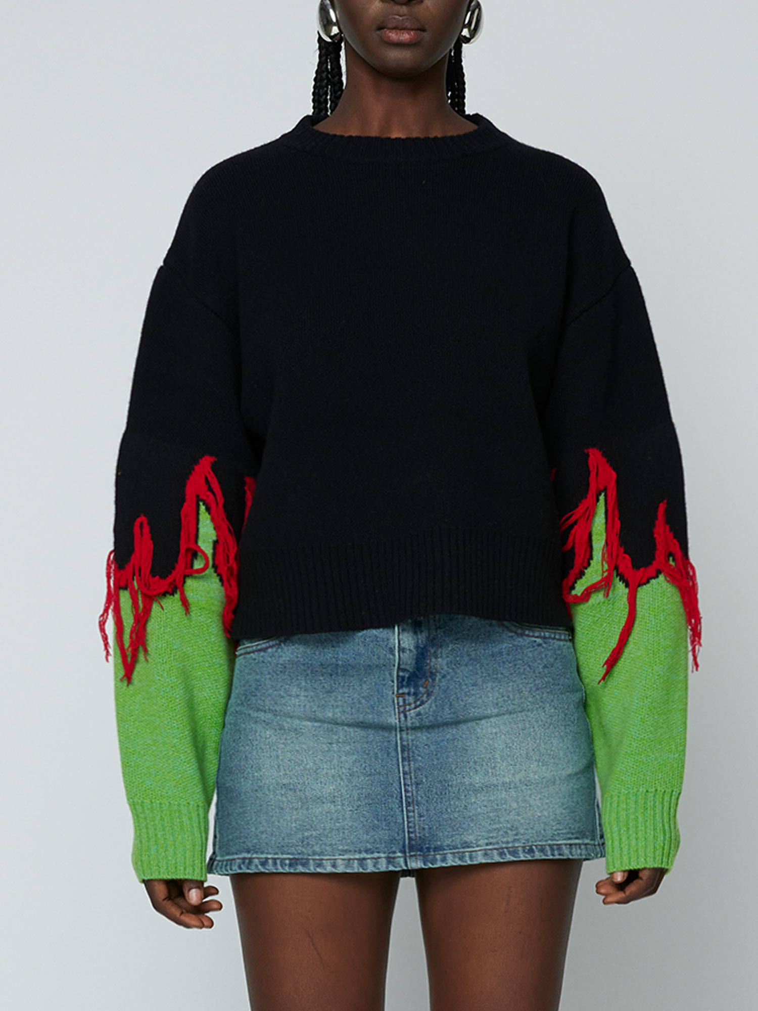 Womens Flame Sweater Red/Grey – Wynn Hamlyn