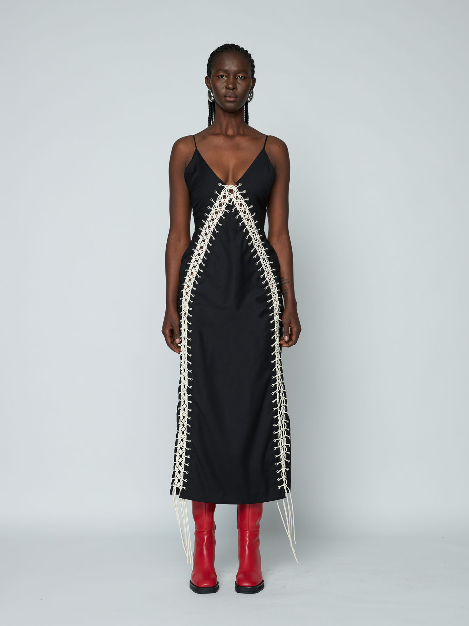 Macrame Maxi Dress Black – Wynn Hamlyn