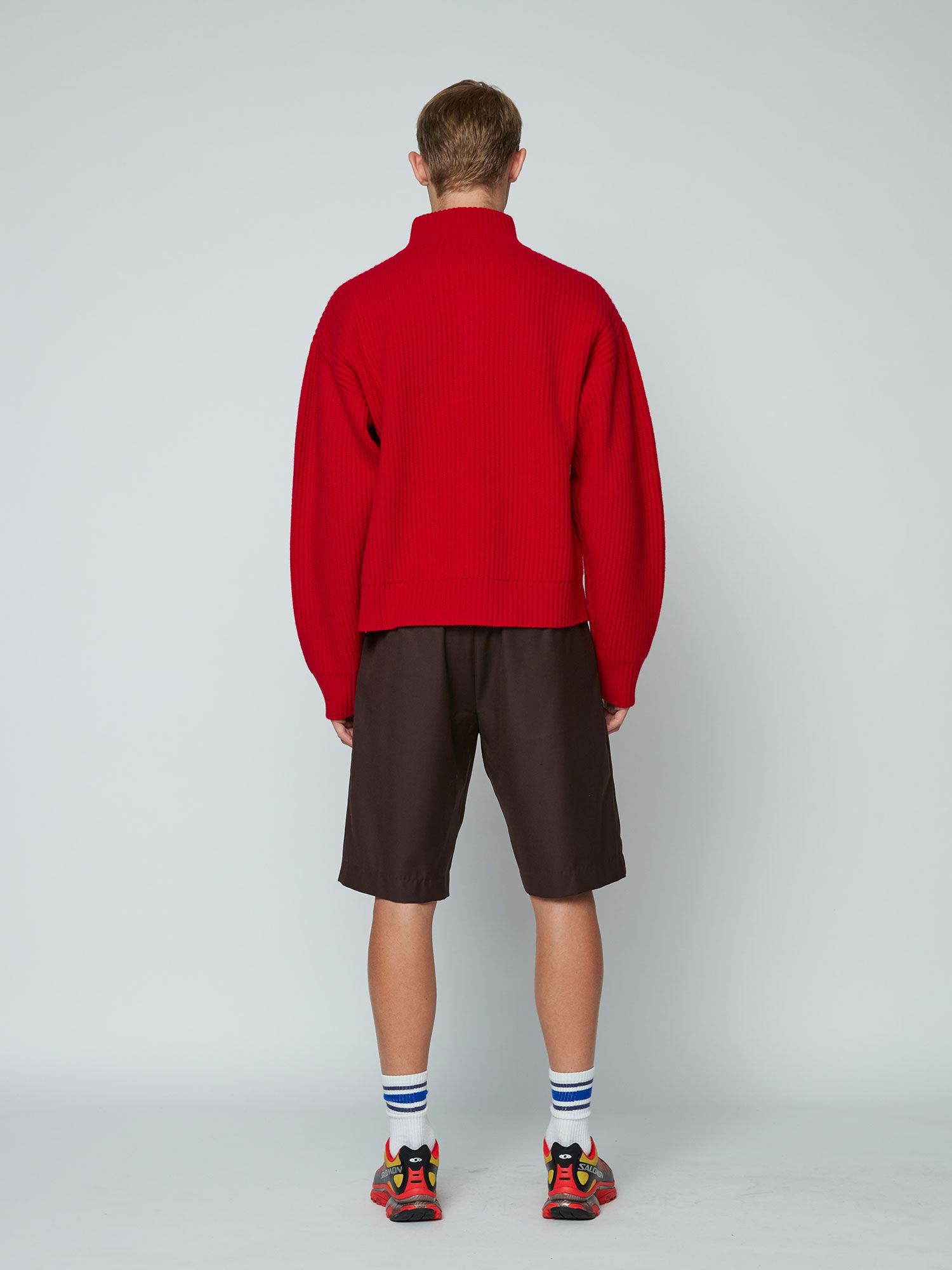 Mens Half Zip Rib Sweater Red – Wynn Hamlyn