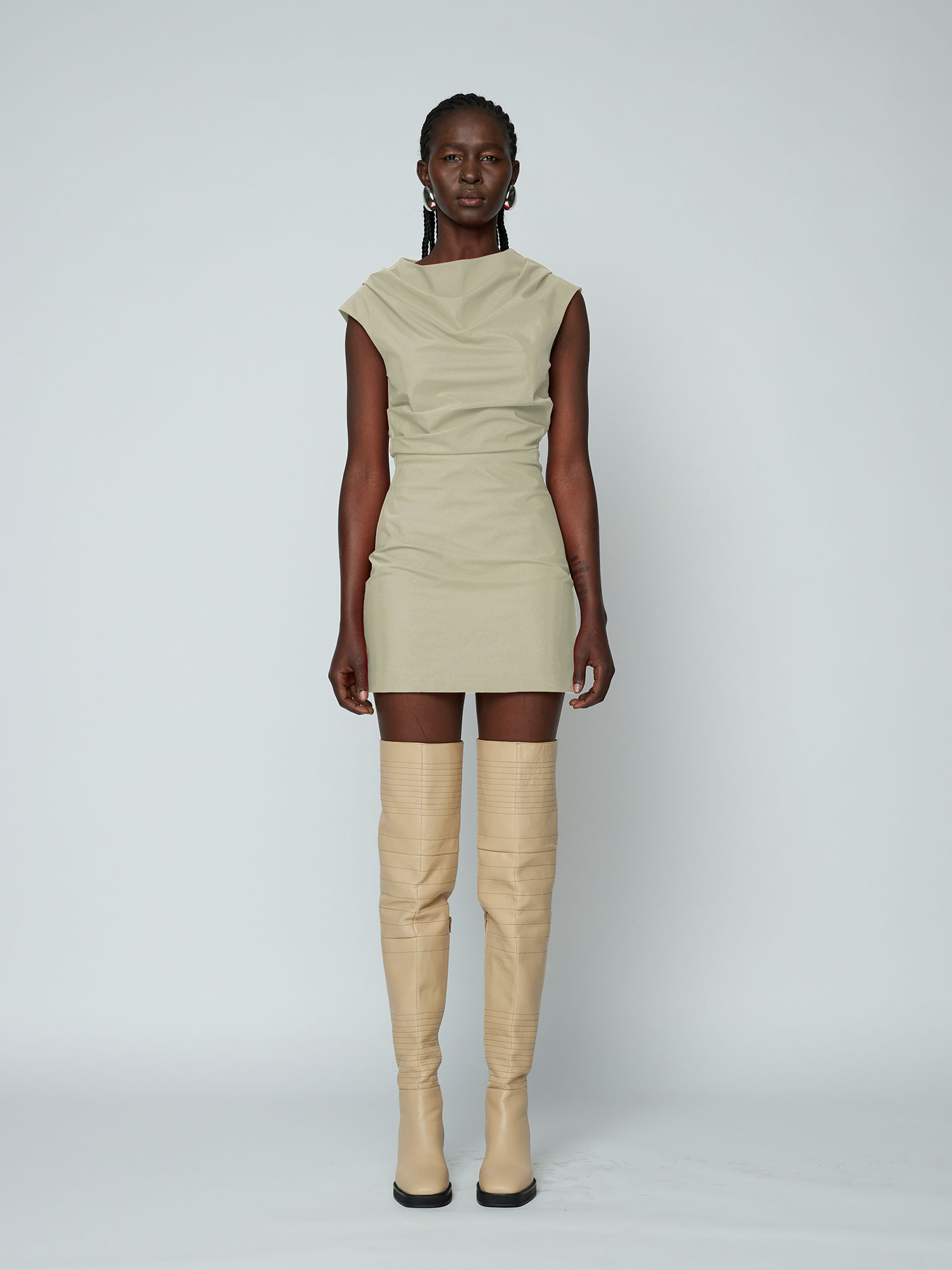 Rina Mini Dress Sage – Wynn Hamlyn