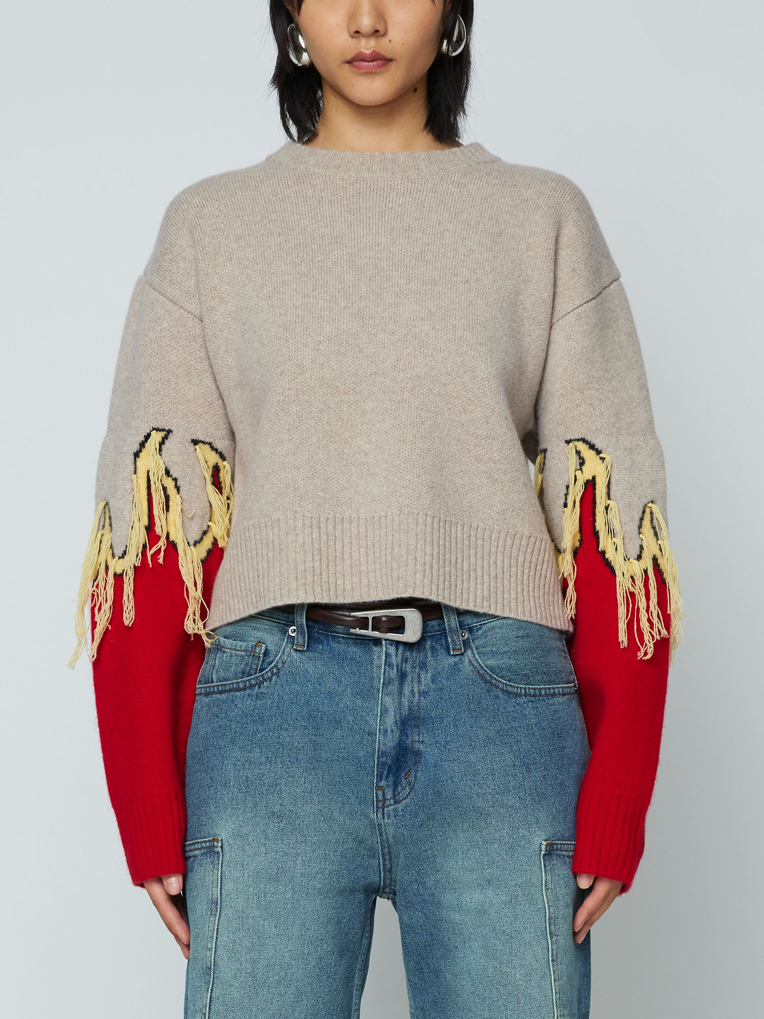 Womens Flame Sweater Red/Grey – Wynn Hamlyn